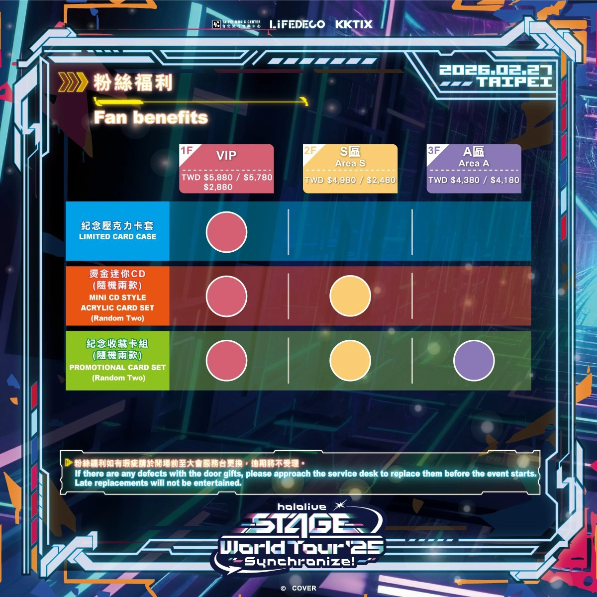 【特典曝光】「hololive STAGE 25」世界巡迴台北站 12/15 開放實名登記抽選 -- 上報 / 遊戲
